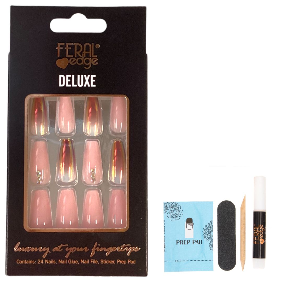 DELUXE SOFT GLAM MID LENGHT NAIL SET | Feral Edge