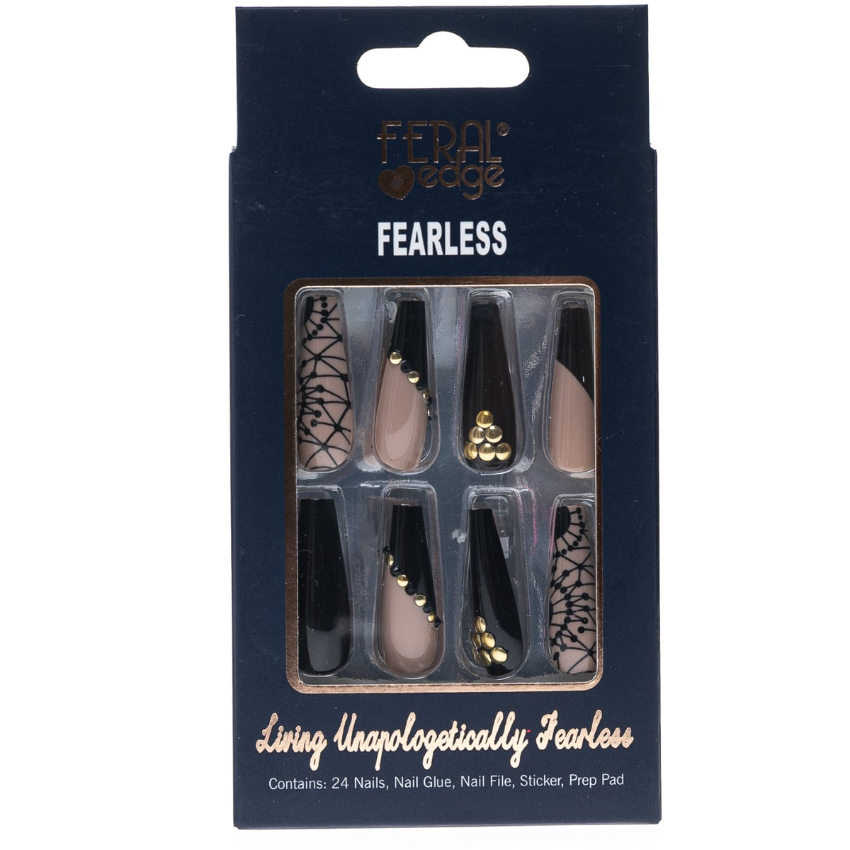 FEARLESS SOPHISTICATED BADDIE COFFIN NAIL SET | Feral Edge