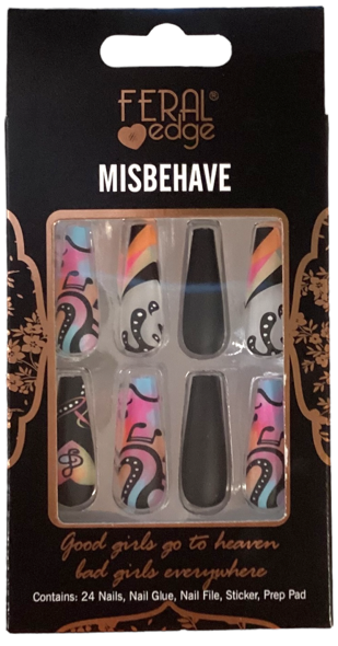 MISBEHAVE SING ME SOME COLOUR NOTES LONG NAIL SET | Feral Edge